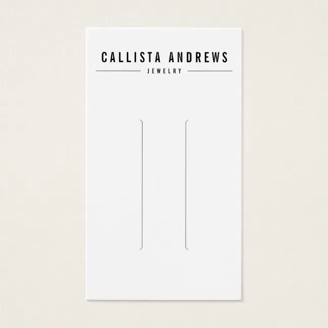 Simple Black White Hair Clip Display Card | Zazzle