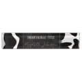 Simple Black & white Large cow spots Animal print Desk Name Plate | Zazzle