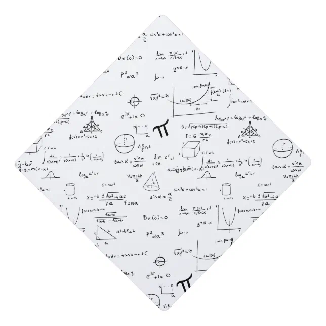 Simple Black White Math Formulas Equations Graduation Cap Topper | Zazzle