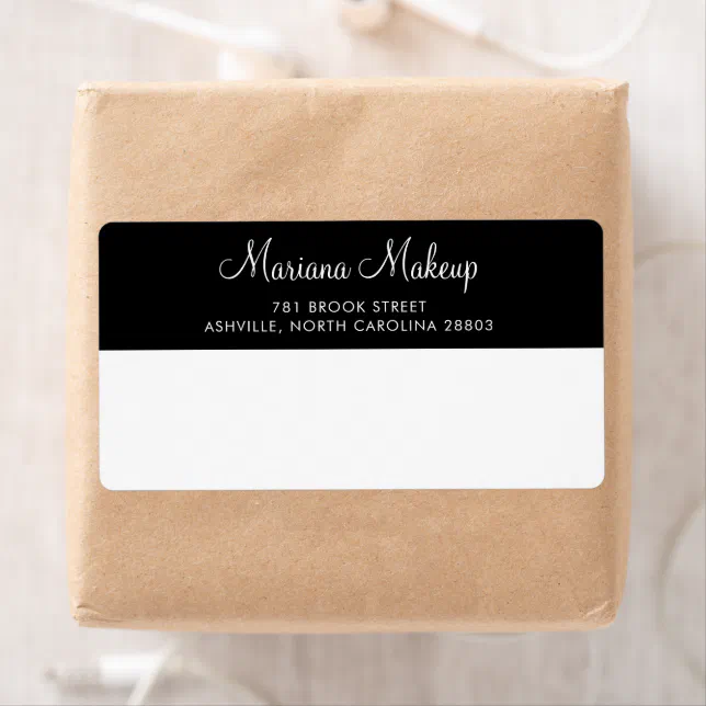 Simple Black White Modern Business Shipping Label | Zazzle