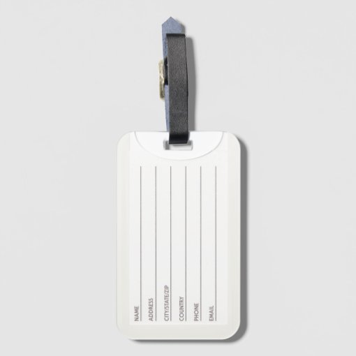 Simple Black White PRIEST PASTOR CLERGY Custom Luggage Tag | Zazzle