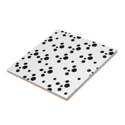 Simple Black & White Spotted Pattern Ceramic Tile | Zazzle