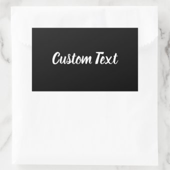 Simple Black with White Script Text Template Rectangular Sticker | Zazzle