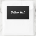 Simple Black with White Script Text Template Rectangular Sticker | Zazzle