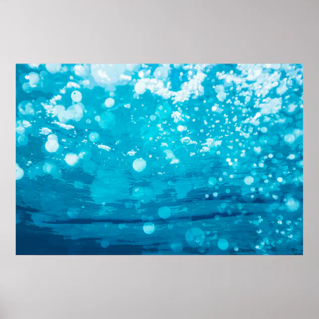 Simple Blue Abstract Underwater | Poster | Zazzle