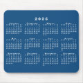 Simple Blue and White 2025 Calendar Mouse Pad | Zazzle
