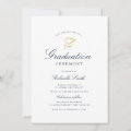 simple blue and white graduation ceremony invitation | Zazzle
