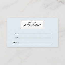 Simple Blue Appointment Card | Zazzle