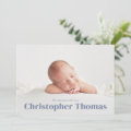 Simple Blue Baby Minimalist Minimal Classic Cute Announcement | Zazzle
