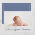 Simple Blue Baby Minimalist Minimal Classic Cute Announcement | Zazzle