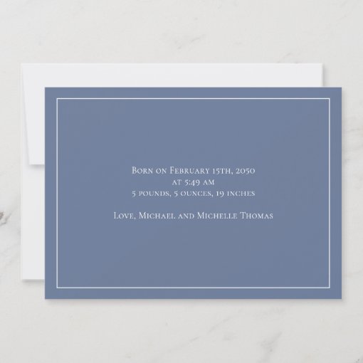 Simple Blue Baby Minimalist Minimal Classic Cute Announcement | Zazzle