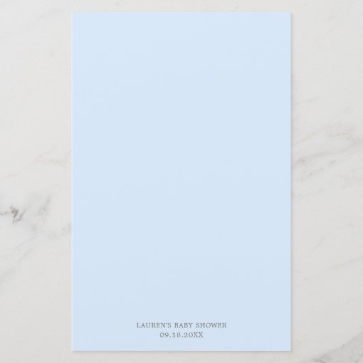 Simple Blue Baby Traits Game Boy Cute Baby Shower | Zazzle