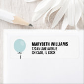Simple Blue Balloon Baby Shower Address Label | Zazzle
