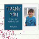 Simple Blue Boy Photo Thank you Birthday Postcard | Zazzle