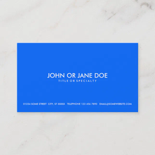 simple blue business card | Zazzle