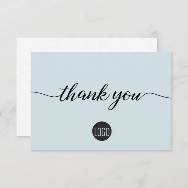 Simple Blue Business Customer Appreciation Thank You Card | Zazzle