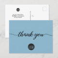 Simple blue Customer Appreciation with logo Postcard | Zazzle