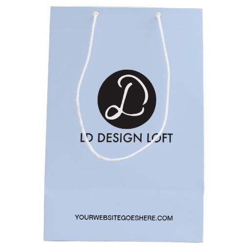 Simple Blue customizable Business Company Logo Medium Gift Bag | Zazzle