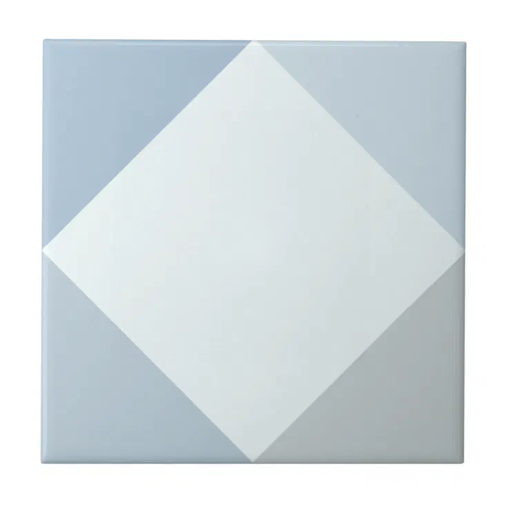 Simple Blue Diamond Square Geometric Pattern Ceramic Tile | Zazzle