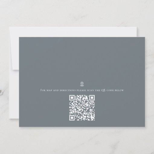 Simple Blue Floral Rehearsal Dinner QR Code Map Invitation | Zazzle