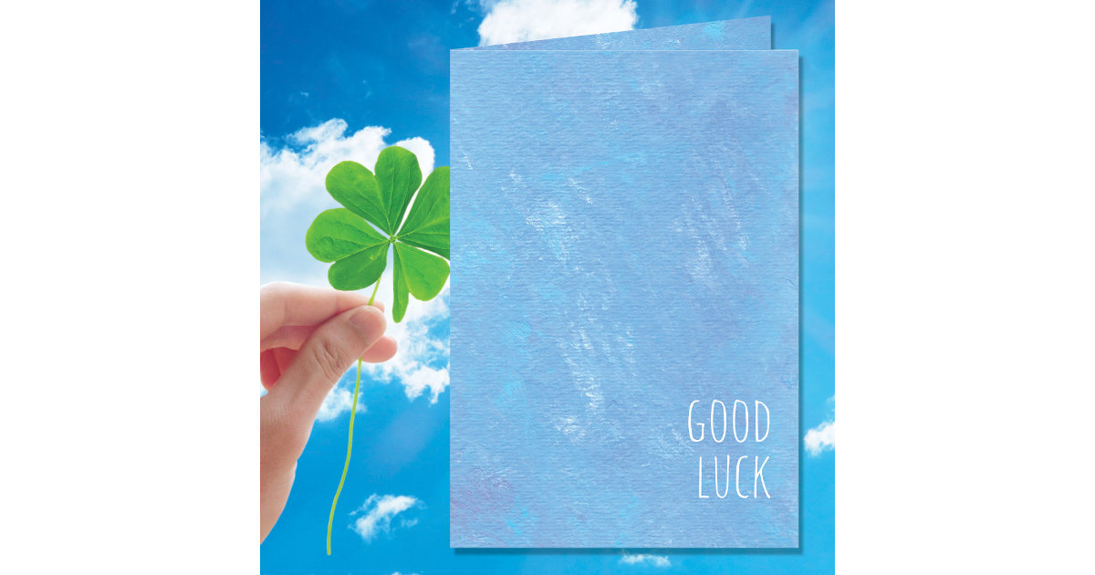 Simple Blue Good Luck Modern Card | Zazzle
