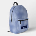 Simple Blue Gradient and Monogram Initials Letters Printed Backpack ...