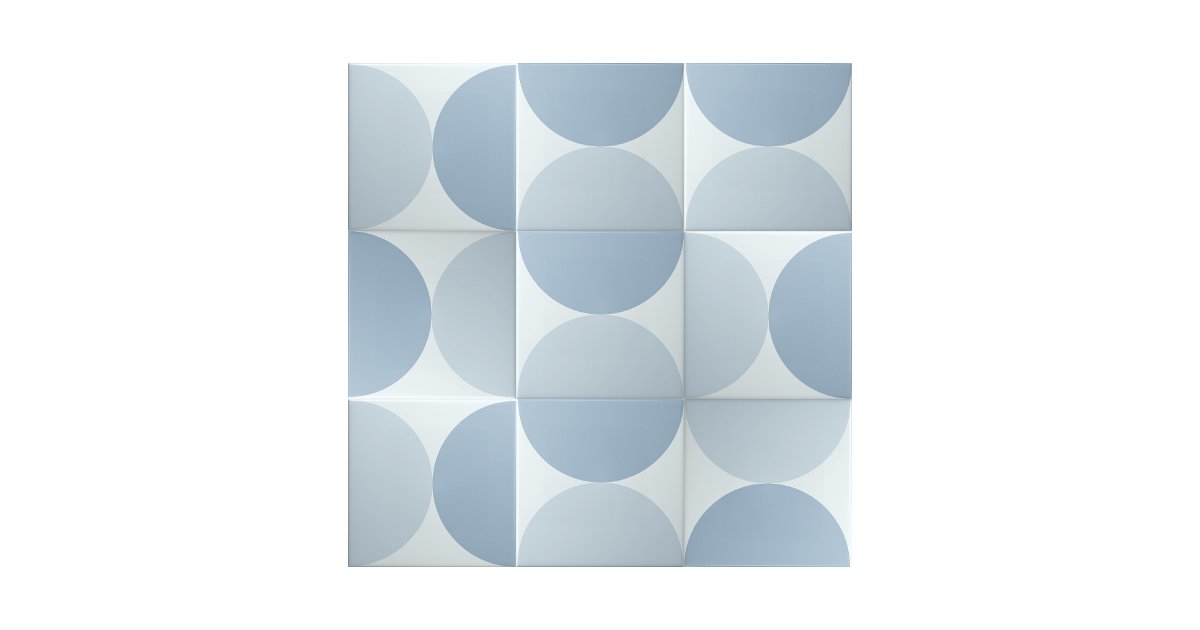 Simple Blue Half Circles Geometric Design Ceramic Tile | Zazzle