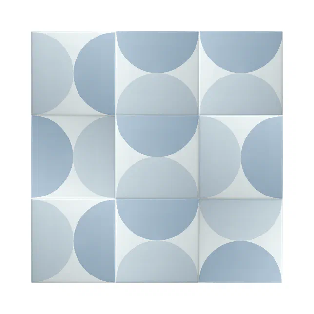 Simple Blue Half Circles Geometric Design Ceramic Tile | Zazzle