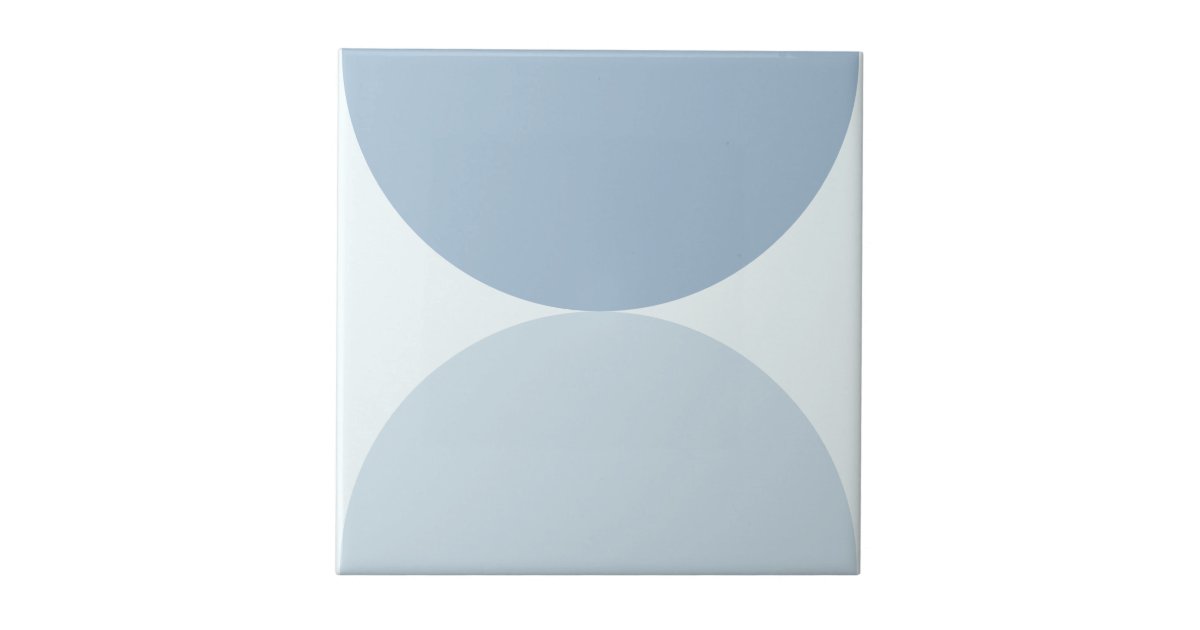 Simple Blue Half Circles Geometric Design Ceramic Tile | Zazzle