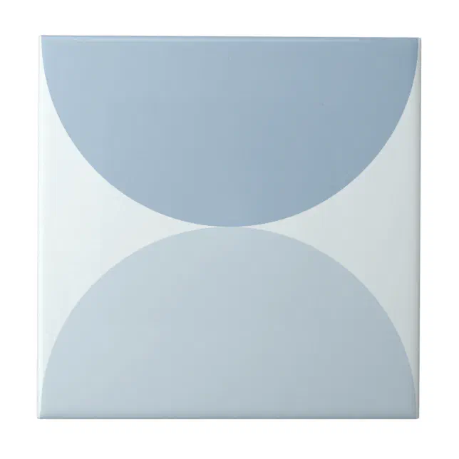Simple Blue Half Circles Geometric Design Ceramic Tile | Zazzle