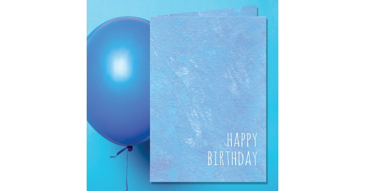 Simple Blue Happy Birthday Modern Card | Zazzle