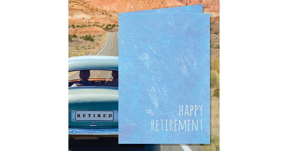 Simple Blue Happy Retirement Modern Card | Zazzle