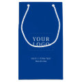Simple Blue Minimal Business Logo Small Gift Bag | Zazzle