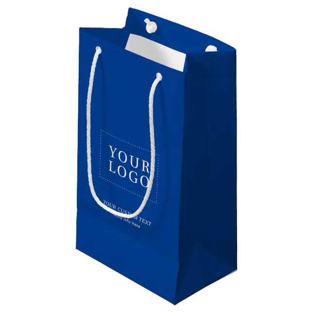 Simple Blue Minimal Business Logo Small Gift Bag | Zazzle