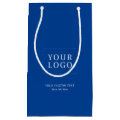 Simple Blue Minimal Business Logo Small Gift Bag | Zazzle