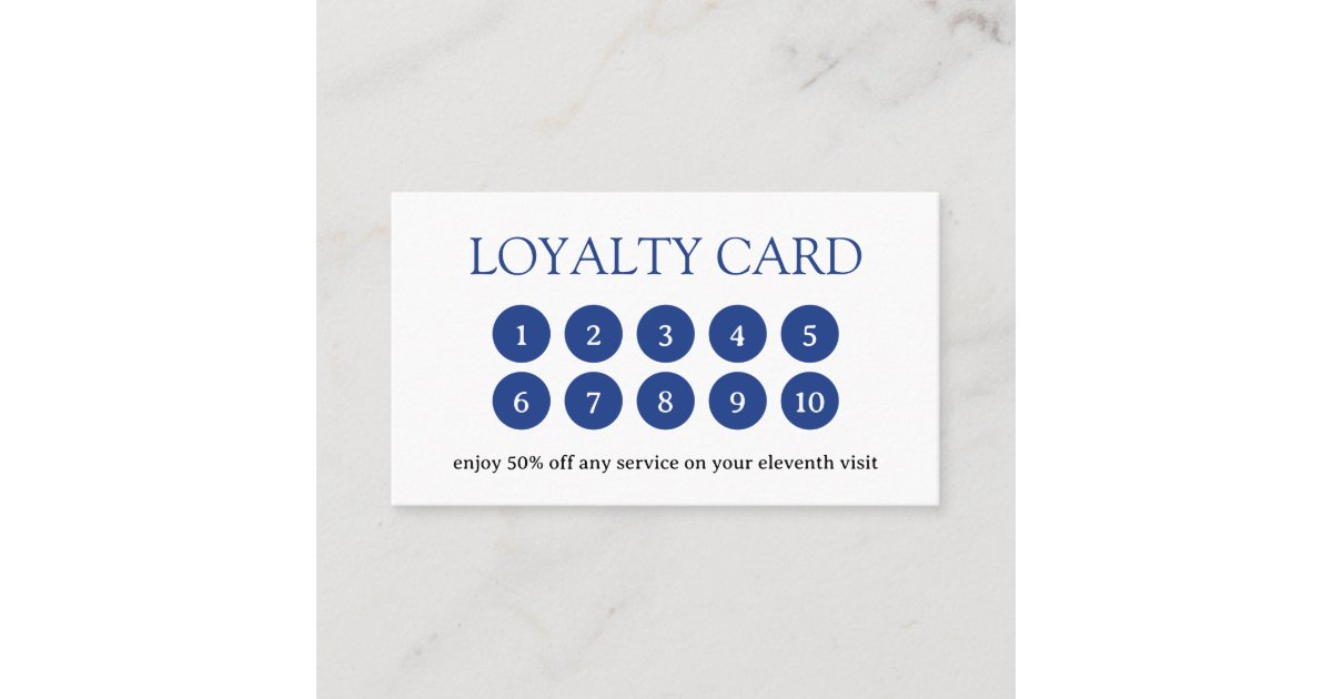 Simple Blue Monogram Modern Loyalty Card | Zazzle