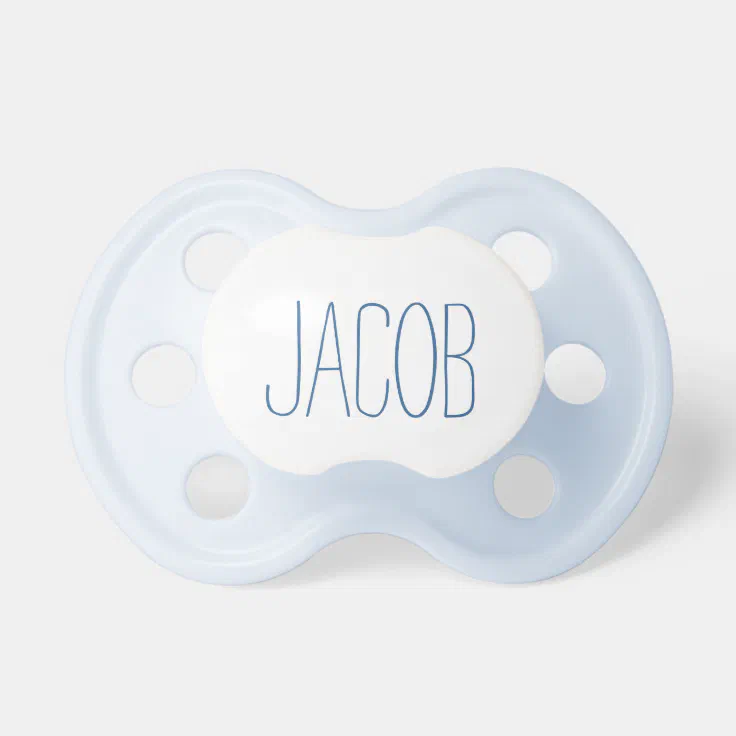 SIMPLE BLUE NAME BOY PACIFIER | Zazzle