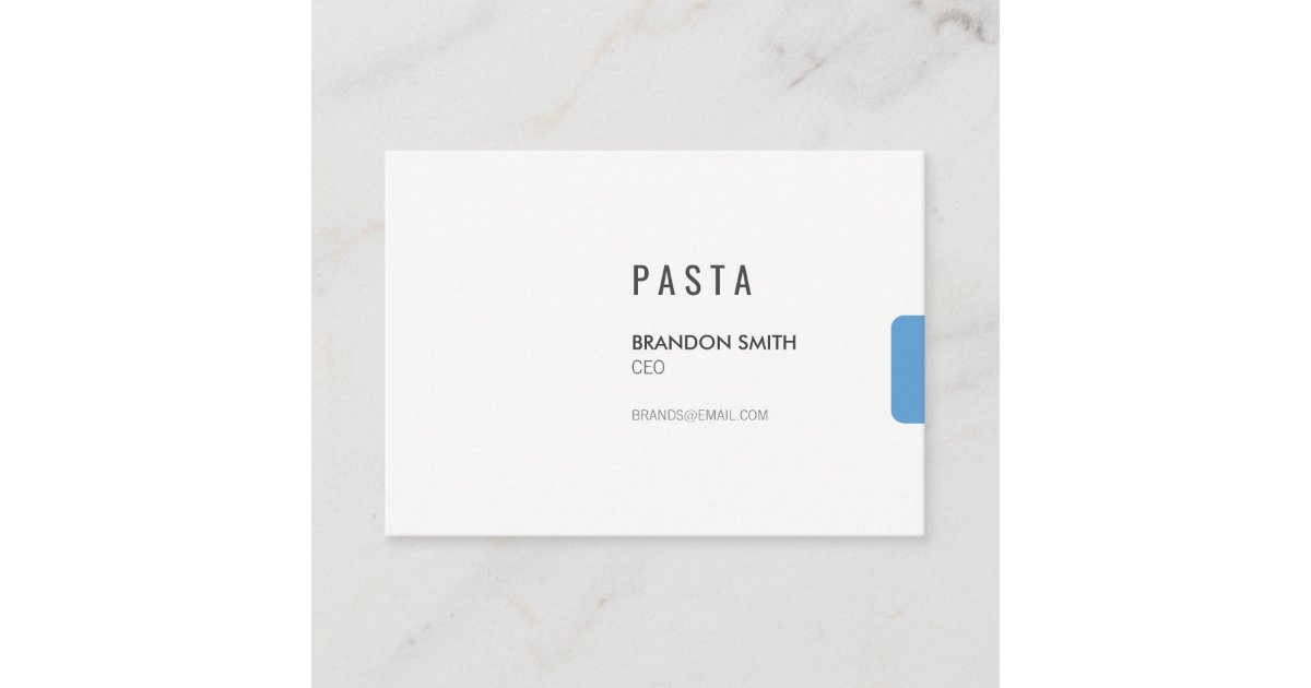 Simple / Blue Tab Business Card | Zazzle