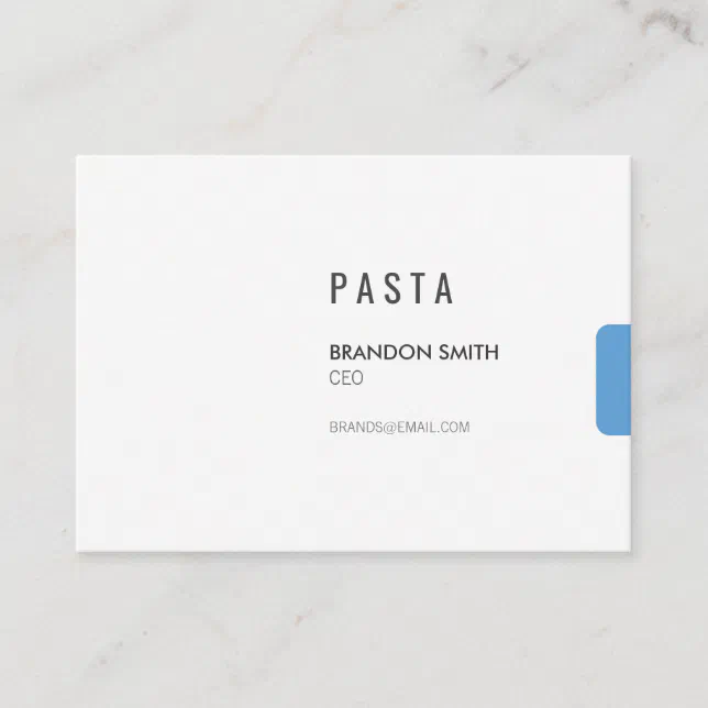 Simple / Blue Tab Business Card | Zazzle