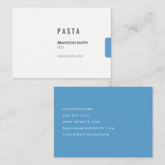 Simple / Blue Tab Business Card | Zazzle