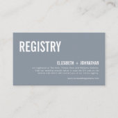 Simple Blue Typography Wedding Registry QR Code Enclosure Card | Zazzle