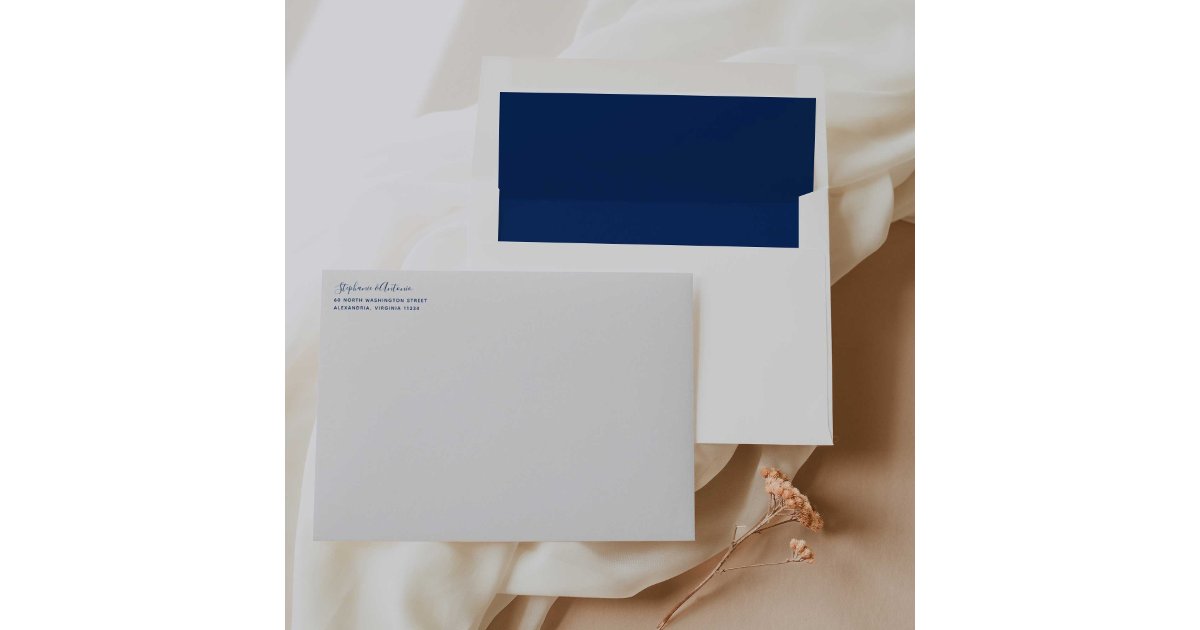Simple Blue Wedding Invitation Envelope | Zazzle