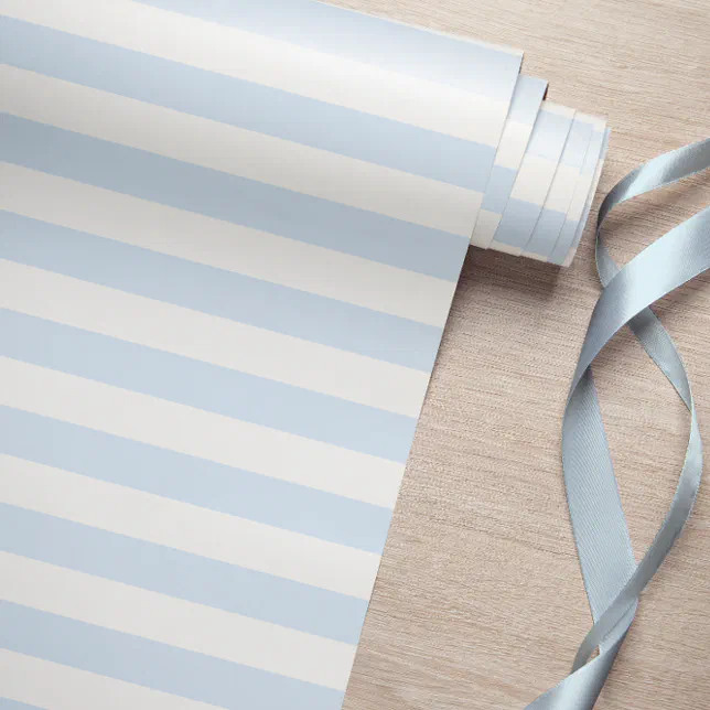 Simple Blue White Stripes Wrapping Paper | Zazzle