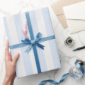 Simple Blue White Stripes Wrapping Paper | Zazzle