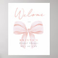 Simple Blush Coquette Bow Bridal Shower Welcome Poster | Zazzle