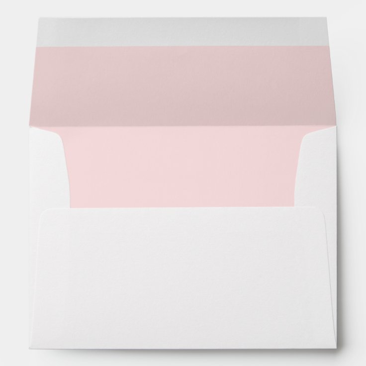 Simple Blush Pink Lined Wedding Invitation Envelope | Zazzle