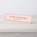 Simple Blush Pink Pastel Light Name Title Desk Name Plate | Zazzle