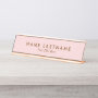 Simple Blush Pink Pastel Light Name Title Desk Name Plate | Zazzle