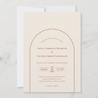 Simple Boho Arch Ivory Wedding Details and Invitation | Zazzle