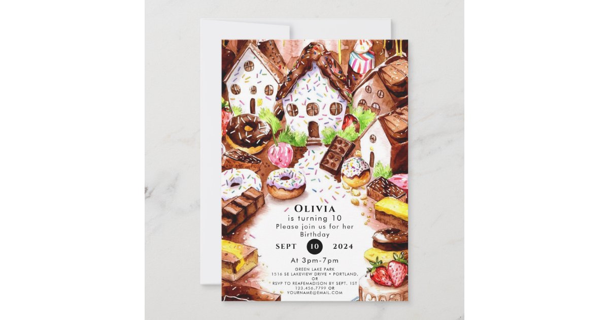 Simple Boho Chocolate Birthday Invitation | Zazzle